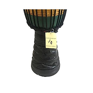 JIVE Djembe Drum Bongo Congo Hand Carved SOLID Mahogany Wood Drum LARGE 16" High African Rasta Drum - Professional Quality - JIVE BRAND