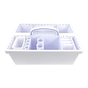 KOOTOO CUSTOMIZABLE ORGANIZER CONTAINER, with UNIQUE DIVIDERS that can be arranged to fit the space you need to store everyday items upright. SCHOOL SUPPLIES, PET SUPPLIES, CRAFTS or CLEANING AND MORE