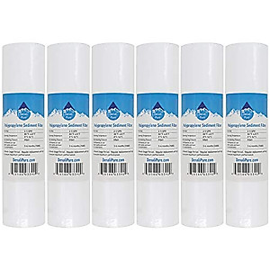 6-Pack Replacement for DuPont WFPF13003B Polypropylene Sediment Filter - Universal 10-inch 5-Micron Cartridge Compatible with DuPont Whole House Water Filtration System - Denali Pure Brand