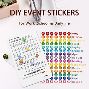 Yuseful Acrylic Desk Calendar - Perpetual Calendar with DIY Planner Magnets - Unique Gifts for Women, Desk Decorations for Women Office, Desk Accessories Aesthetic, Cute Desk Decor(White)