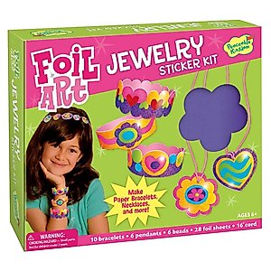 Peaceable Kingdom Sticker Crafts Make My Own Foil Art Sticker Jewelry Kit for Kids