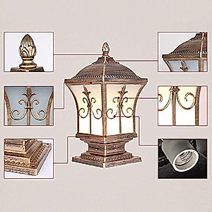 Outdoor garden lights Bonnik Fashion Outdoor Column Headlight Waterproof Pillar Lamp Fence Wall Sconce Exterior Landscape Lighting Fixture Lawn Pillar Lamp For Home Balcony Yard Villa Garden Pool Edge