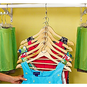 8 Pcs Space Saving Hangers Magic Hangers Metal Heavy Duty Hooks Closet Clothing Hanger Organizer, 10 inch