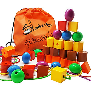 Skoolzy Occupational Therapy Toddler Toys - Jumbo Primary Lacing and Nuts and Bolts - Montessori Fine Motor Montessori Toys