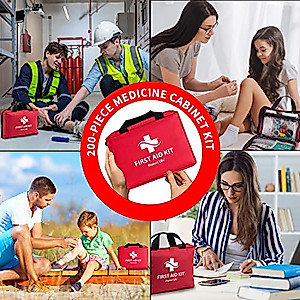Protect Life First Aid Kit for Home/Business | HSA/FSA Eligible Emergency Kit | Hiking First aid kit Camping | Travel First Aid Kit for Car|Small First Aid Kit Travel/Survival Medical kit - 200 Pieces