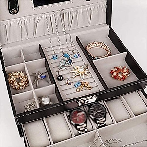 TOEWOE Portable Jewelry Box, 2-Layer Jewelry Organizer with Drawers, Jewelry Storage, Jewelry Box Organizer for Girls Women