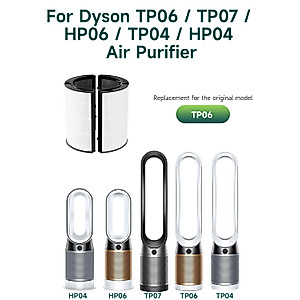 2-IN-1 Filter Replacement Compatible with Dyson TP07 / HP07 / HP09 / TP06 / HP06 / TP04 / HP04 Air Purifier, 360 Combi Glass + Carbon Air Purifier Filter