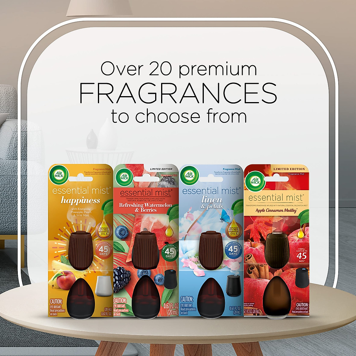 Air Wick Essential Mist – Triple Refill Multi-fragrance Pack Fall, 3 Refills