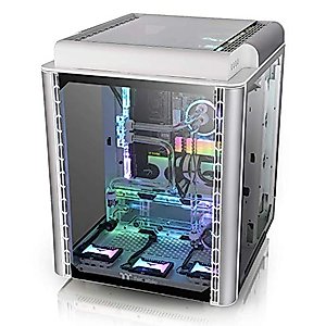 Thermaltake Level 20 HT Snow Edition 4 Tempered Glass Type-C Fully Modular E-ATX Full Tower Computer Chassis with 2 140mm Top Fan Pre-Installed CA-1P6-00F6WN-00