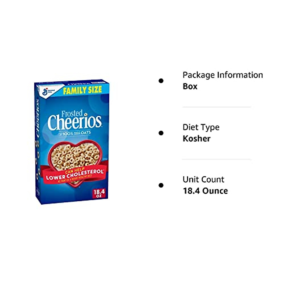 Frosted Cheerios, Heart Healthy Cereal, Family Size, 18.4 OZ