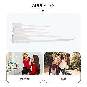 LALAFINA 50pcs Lip/Tool Pipette Pipettes Plastic Eye Makeup Experiment Laboratory Transfer Dropper Oils Liquid Squeeze Lotion Oil Useful Droppers Injector White Good Disposable