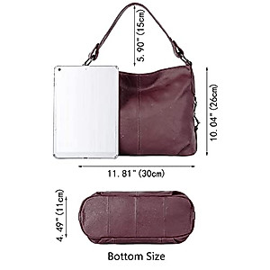 YALUXE Genuine Leather Shoulder Bag Stylish Womens Crossbody Travel Top-Handle