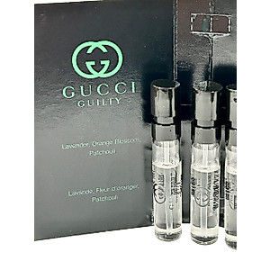Gucci Guilty Black Sample Perfume Men EDT Spray Pour Homme MINI SMALL Travel Size 1.5 ML / 0.05 (3676) - set of 3