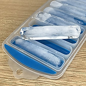 Ozera 4 Pack Ice Cube Trays, Narrow Water Bottle Ice Cube Tray Stick, Silicone Ice Trays for Freezer with Easy Push and Pop Out Material, Ideal for Sports and Water Bottles