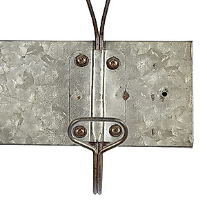 Deco 79 Wall Hook, 18" L x 4" W x 11" H, Grey