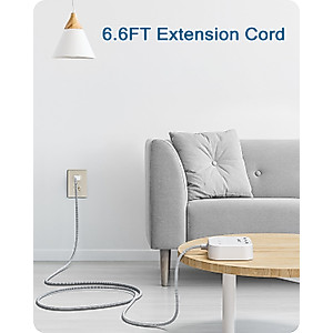 LENCENT 2 Prong Power Strip, 2 Prong to 3 Prong Outlet Adapter, 6.6 ft Braided Extension Cord with Polarized Plug, 3 AC Outlets & 3 USB(5V 3.4A Max), Wall Mountable, Ideal for Non-Grounded Outlets