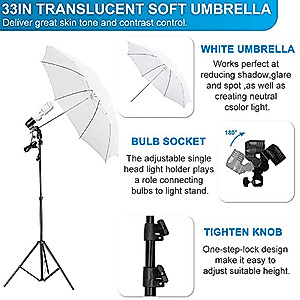 [Upgraded LED Bulb] Photography Lighting Kit 8.5x10ft Backdrop Support System and LED Softbox Set, 6400K Bulbs, Umbrella, Video Studio Continuous Lighting Kit for Photo Studio, and Video Shooting