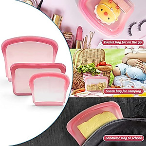 KVK Platinum Reusable Silicone Bags - Flat Silicone Pocket Snack Sandwich Bags - Double Lock Leakproof Silicone Food Storage Bags Oven Freezer Dishwasher Safe - Dark Green