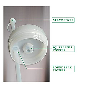 6pcs Spill Proof Stopper, Compatible with Stanley Cup 1.0 40oz/ 30oz, Tumbler Accessories, Including 2 Straw Cover Cap, 2 Square Spill Stopper and 2 Round Leak Stopper