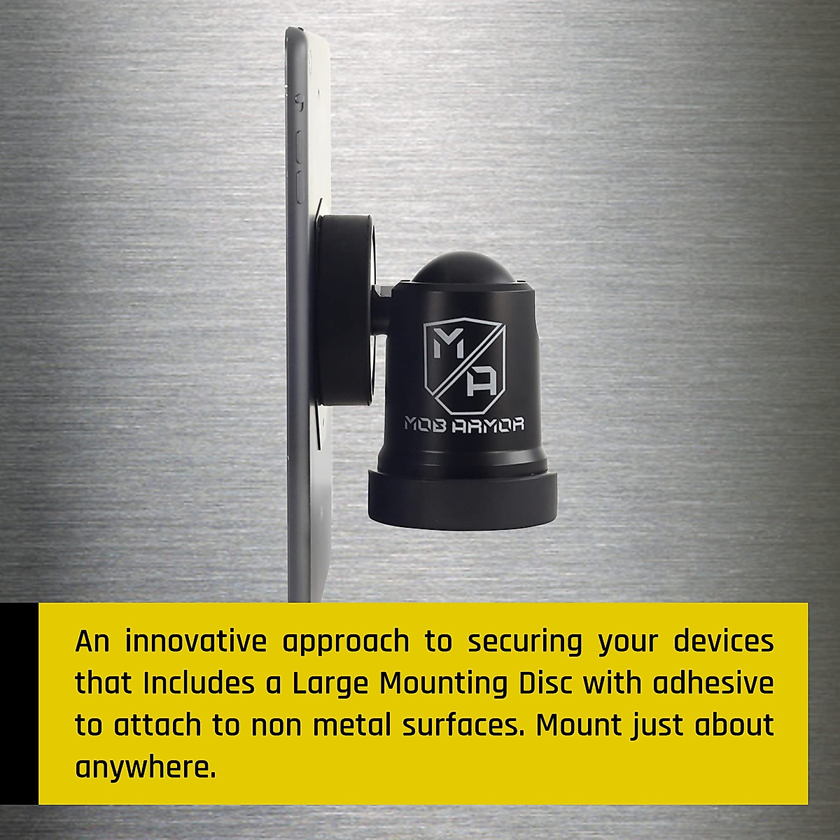 Mob Armor Tabnetic Maxx - Universal Magnetic Tablet Mount for Trucks, Cars, RVs, Heavy Equipment, Adhesive Mounting, Tablet Compatible, Magnetic Phone Mount, Console Accessories