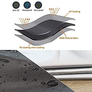 HUHJYUGE Patio Furniture Covers Waterproof 42x42x31in, Rectangular Garden Furniture Covers, Heavy Duty 420D Oxford Table and Chairs Furniture Set Cover Sofa Covers for Deck Lawn and Backyard