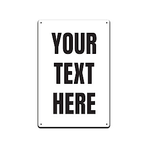 Aluminum Weatherproof Metal Sign Multiple Sizes Custom Personalized Text Here Vertical Street Signs 12x8Inches (White)