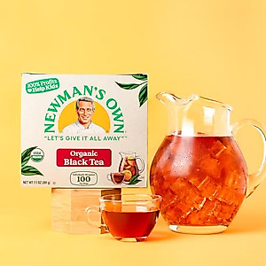 Newman's Own Organic Black Tea Promotes Overall Wellbeing Strong Robust Black Tea with 100 Tea Bags Per Box (Pack of 2) USDA Certified Contains Caffeine Brew Hot/Cold