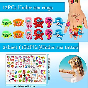 88Pcs Under the Sea Party Favors for Kids, Ocean Sea Animals Themed Party Supplies for Boys Girls, Cute Sea Animal Party Favors for Birthday Party Supplies School Rewards Prize for Kids