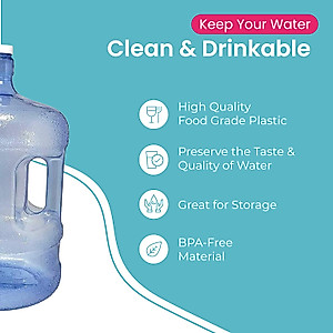 Lavo Home 3 Gallon Water Bottle With Screw Cap, Reusable 3 Gallon Water Container With Easy Grip Handle, BPA Free Water Jug for Home or Camping, 3 Gallon Water Storage Containers, Single Unit