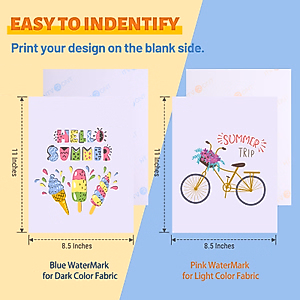 HTVRONT Heat Transfer Paper for T Shirts - 20 Pack Mixed Light & Dark Iron on Transfer Paper,8.5" x 11" Printable Heat Transfer Vinyl for Inkjet Printer, Durable & Easy to Use