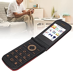 Unlocked Flip Phone, 100 to 240V for Daily Use (Red)