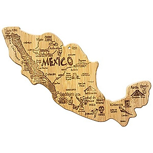 Totally Bamboo Destination Mexico Shaped Serving and Cutting Board, Includes Hang Tie for Wall Display