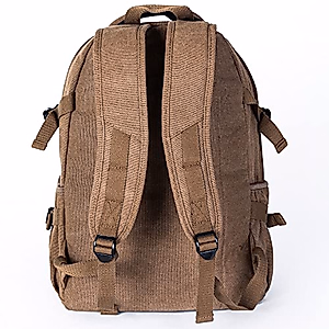 Cango Canvas Multipurpose Daypack Travel large Storage Space Durable and Lightweight Outdoor Backpack with Multiple Compartments and Adjustable leather Straps