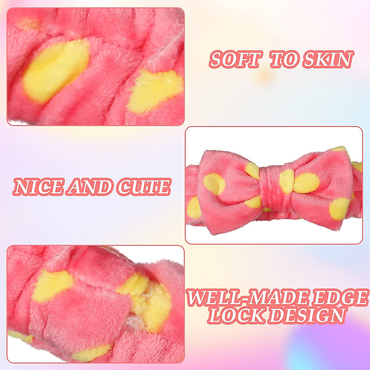36 Pcs Facial Spa Headband Makeup Headbands Bulk Bow Hair Head Band Fluffy Plush Spa Headband for Women Washing Face Spa Shower Cleansing