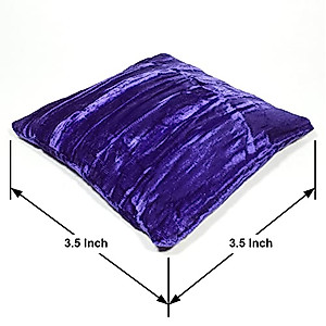 Resonant Energies 3.5 Inch Blue Purple Crushed Velvet Crystal Pillow Sphere or Point Display Stand, CPV55S