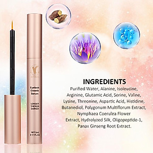 Eyelash Growth Serum, Premium Eyelash Serum, Eyebrow Lash Growth Serum, Lash Serum For Eyelash Growth And Thickness, Stronger, Healthier Lashes & Brows, Eyelash Serum To Grow Lashes 5ml