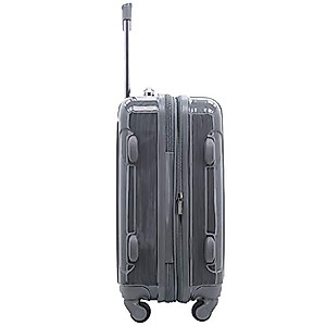 kensie Women's Alma Hardside Spinner Luggage, Expandable, Gun Metal, Carry-On 20-Inch