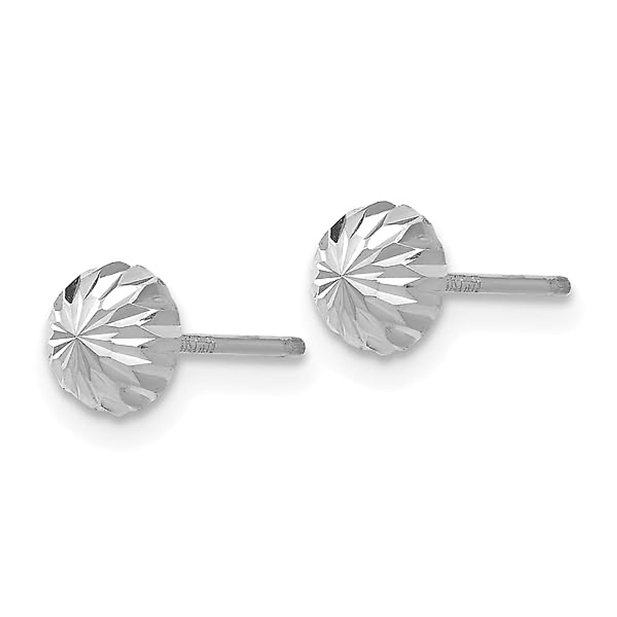 14K White Gold Half Ball Stud Earrings