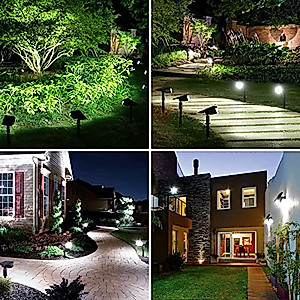 NEVTPER 8 Pack Solar Spot Lights Outdoor, 40 LEDs Outdoor Light Solar & USB Powered, 3 Lighting Modes Cool White Auto ON/Off Yard Landscape Spotlights, IP65 Waterproof Garden Light for Tree Flag