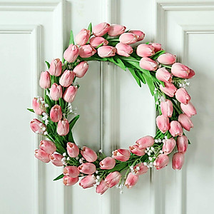 Cloudecor 20Pcs Artificial Tulips Fake Tulip Real Touch Latex Flowers for Wedding Party Home Office Decor (White - 20p)