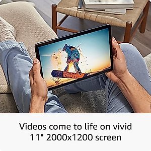 Introducing Amazon Fire Max 11 tablet, our most powerful tablet yet, vivid 11" display, octa-core processor, 4 GB RAM, 14-hour battery life, 64 GB, Gray