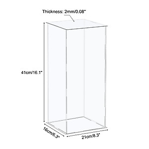 MECCANIXITY Acrylic Display Case Plastic Box Cube Storage Box Clear Assemble Showcase 8.3x6.3x16.1 Inch for Collectibles