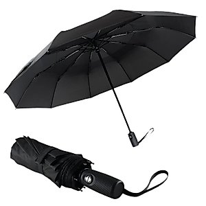 TARENPRO Windproof Travel Umbrellas for Rain - Portable Travel Umbrella Auto Open/Close and Windproof Double Canopy Vented, Strong Compact Umbrella for Wind and Rain, Backpack umbrella