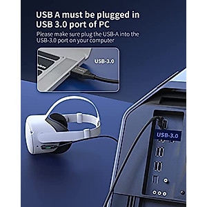 ZYBER Link Cable 16 FT for Meta Quest 2 Quest Pro Pico 4,VR Headset Link Cable for Oculus Quest 2/1 Gaming PC, High Speed USB 3.0 to USB C Cable for PC VR and Steam VR, Black
