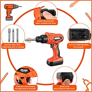 Elitoky Kids Tool Set - 35 PCS Toddler Tool Set with Tool Box & Electronic Toy Drill, Pretend Play Kids Construction Toy, Toddler Boy Toys, Toy Tools for Kids Ages 3,4,5,6,7,8 Years Old