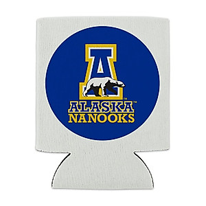 University of Alaska, Fairbanks Secondary Logo Can Cooler - Drink Sleeve Hugger Collapsible Insulator - Beverage Insulated Holder