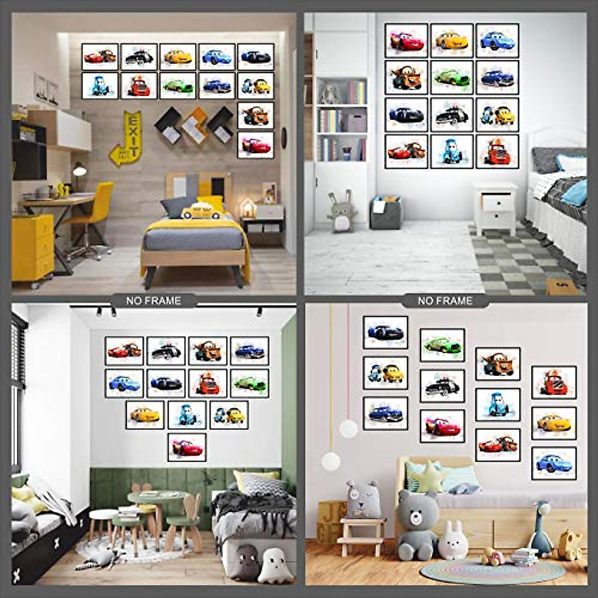Vibrant Cars Movie Posters (Set of 12) | Kids Room Wall Art