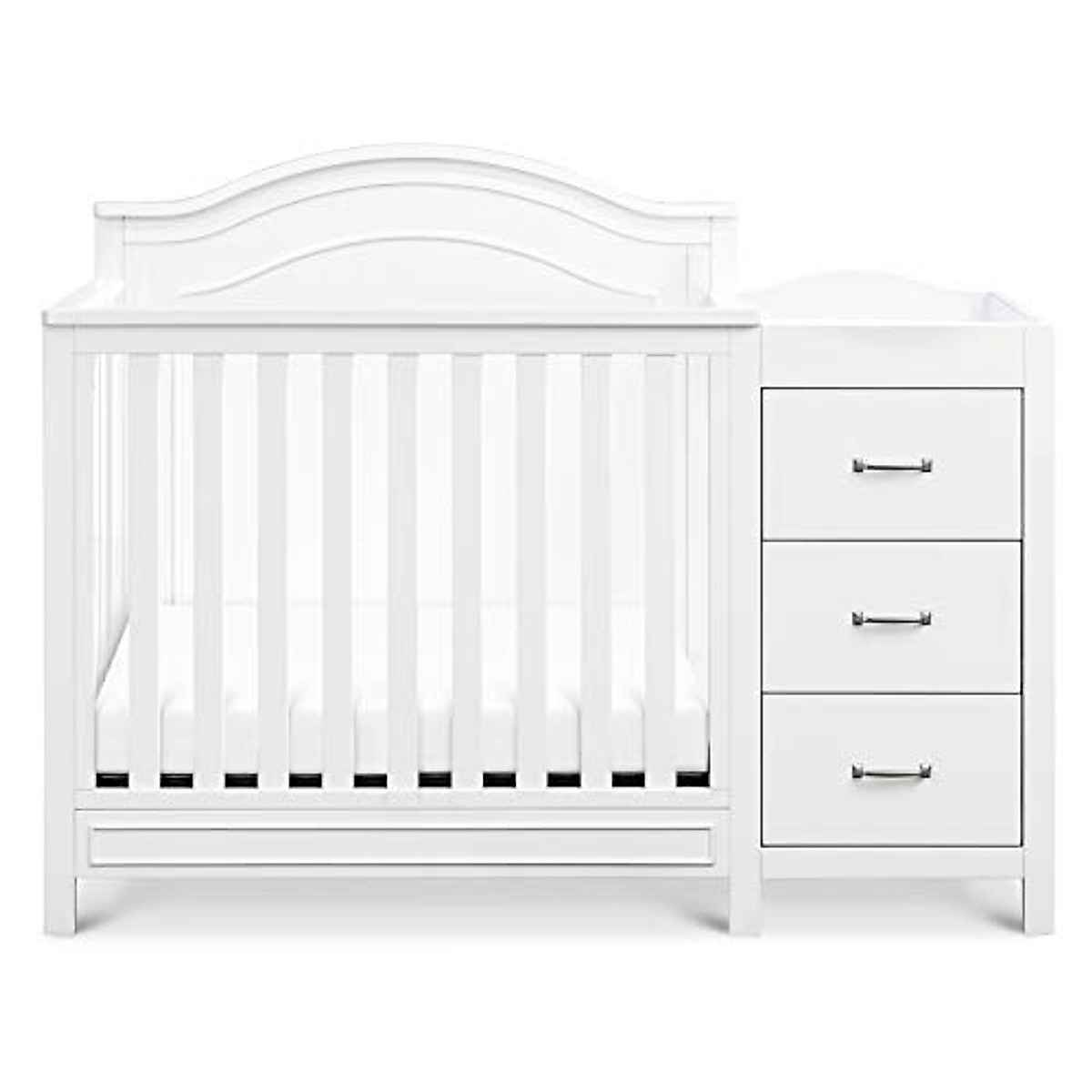 DaVinci Charlie 4-in-1 Convertible Mini Crib and Changer Combo in White, Greenguard Gold Certified