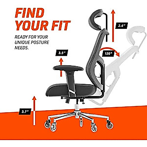 Truweo Ergonomic Executive Office Chair - Big and Tall with Inline Skate Caster Wheels – Heavy Duty Lumbar Support High Back with Premium Gas Lift