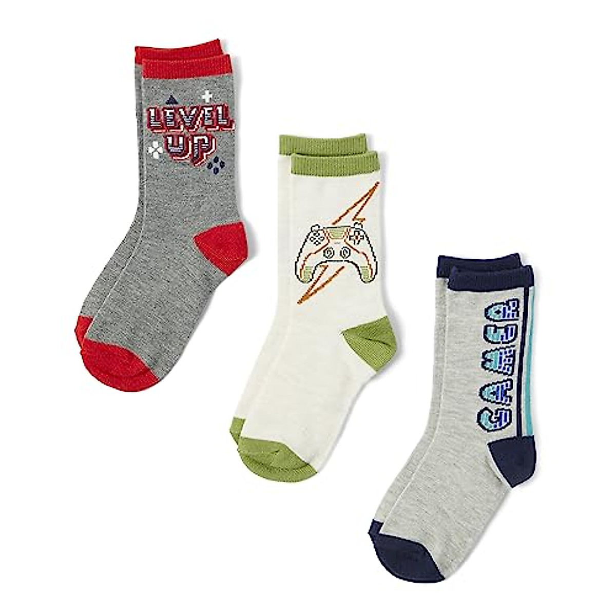 The Children's Place Boys Variety Crew 6-pack Socks, Gamer Pack, Large US